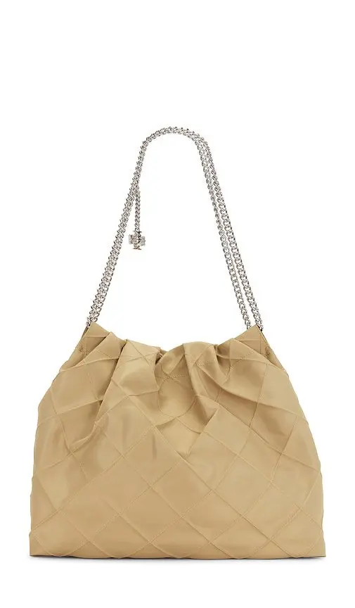 Tory Burch Fleming Nylon Hobo Bag - Praline