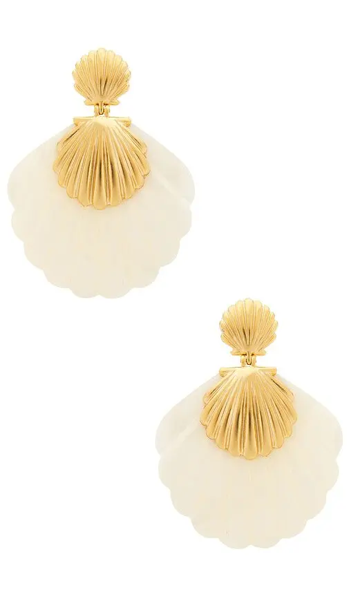 Brinker & Eliza Lula Dangle Earrings - Mother Of Pearl & Gold