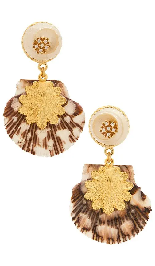 Brinker & Eliza Oceana Dangle Earrings - Shell & Gold