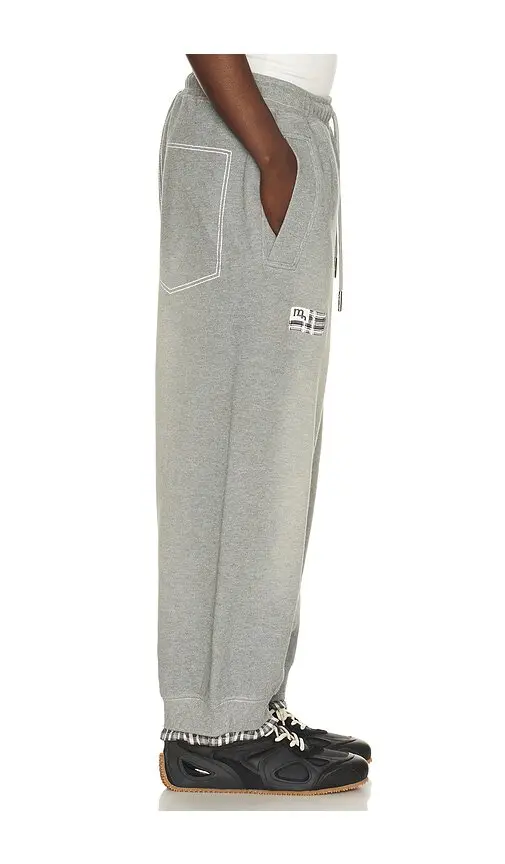 MADFRENZY Layered Sweatpants In Grey