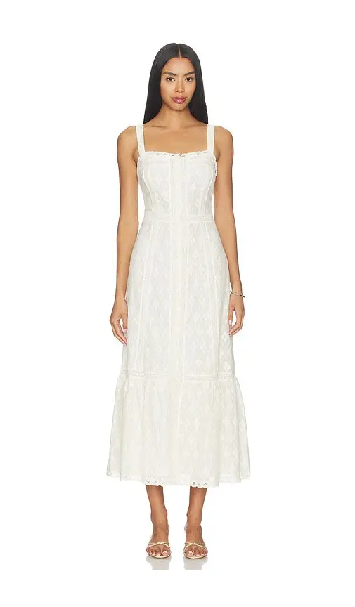 Paige Kelli Midi Dress - Antique White