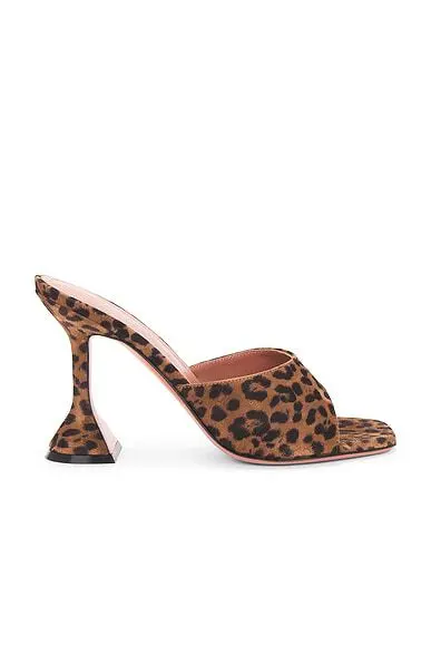 Amina Muaddi Lupita 95 Suede Slipper Mule In Leopard Print