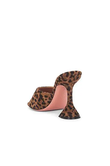 Amina Muaddi Lupita 95 Suede Slipper Mule In Leopard Print