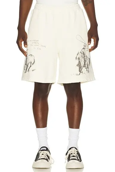 ONE OF THESE DAYS Graphic Sweat Shorts - Bone