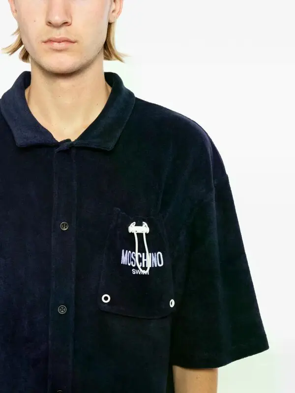 Moschino Terry-cloth Logo-patch Shirt