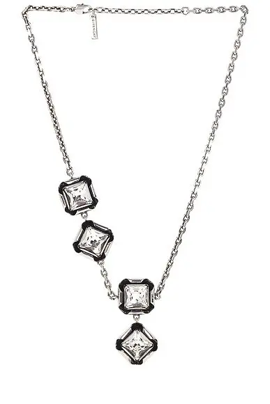 Givenchy Deconstructed Crystals Chain Necklace - Antic Silvery