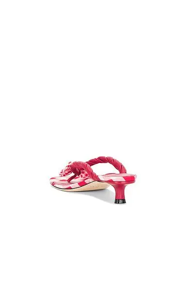 JIMMY CHOO Liss 35 Gingham Sandals - Ruby Red Mix