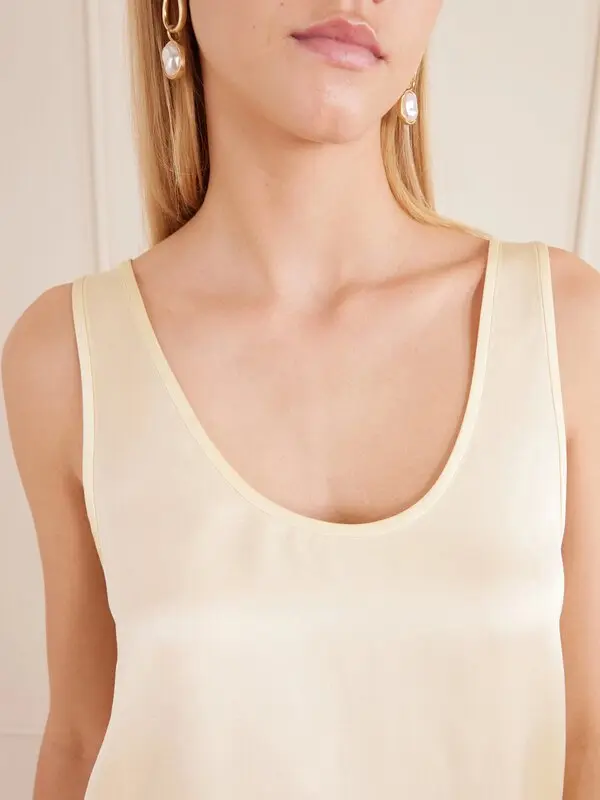 ANINE BING Lea Silk Tank - Neutrals