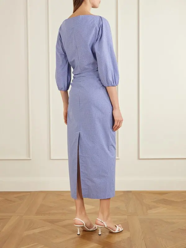 Bernadette Checked Cotton 'ezra' Midi Dress