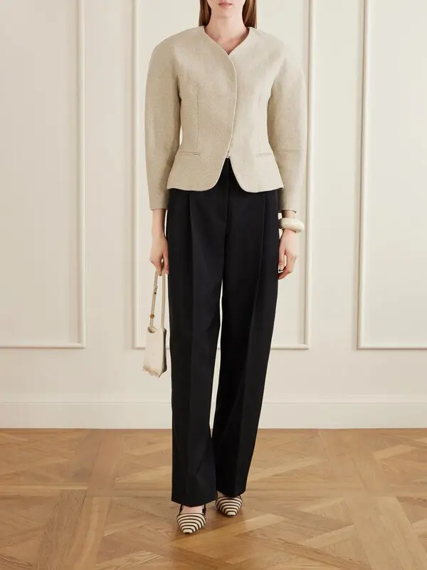 Jacquemus La Petite Veste Ovalo Cotton And Linen-blend Blazer - Neutrals