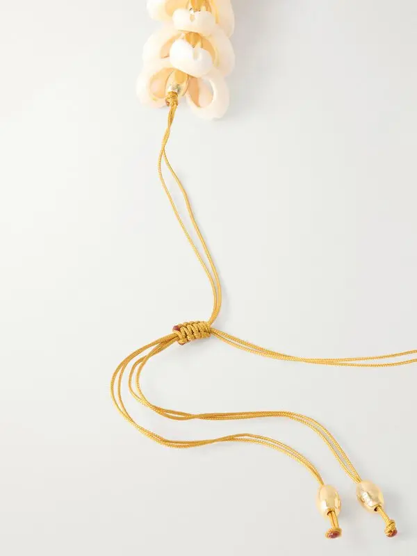 Tohum Design Gold-plated Seashell And Ceramic Necklace