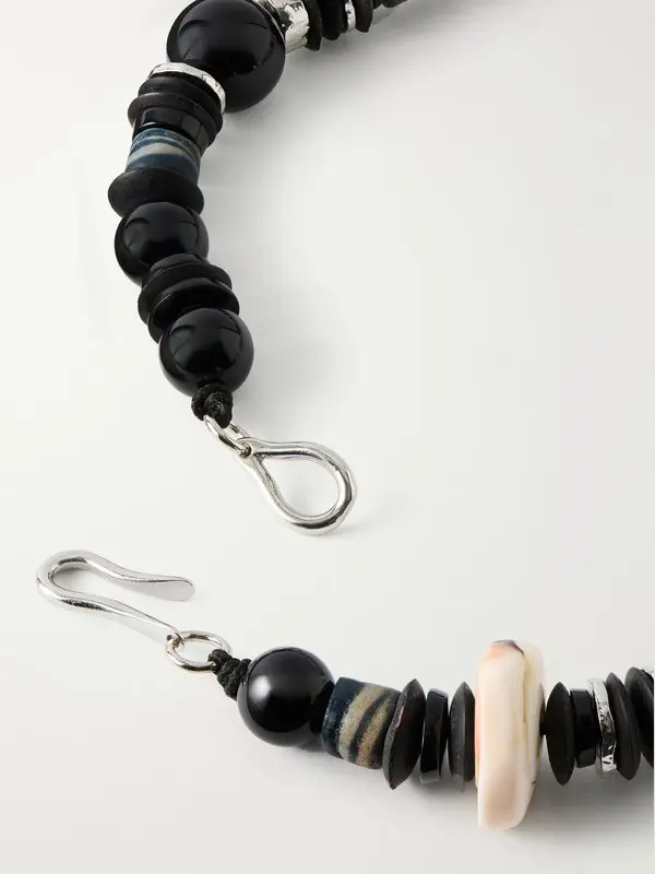 Tohum Design Samsara Silver, Onyx, And Seashell Necklace