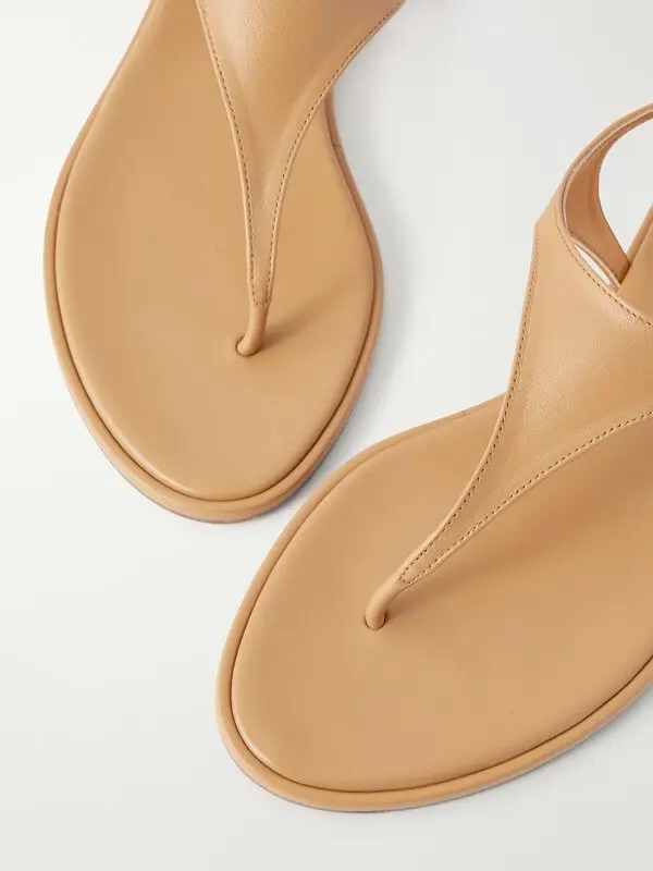 AeydĒ Raine Leather Thong Sandals - Neutrals