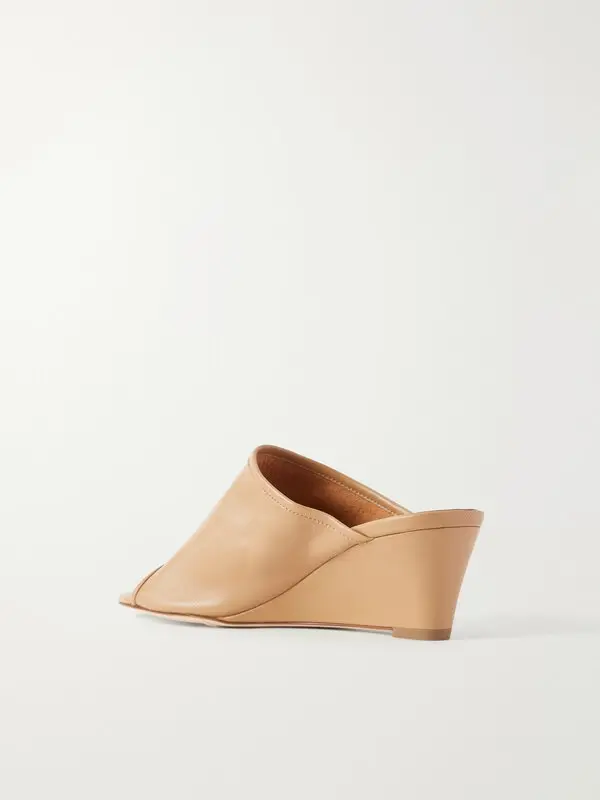 AeydĒ Suzanne Leather-trimmed Mesh Sandals - Neutrals