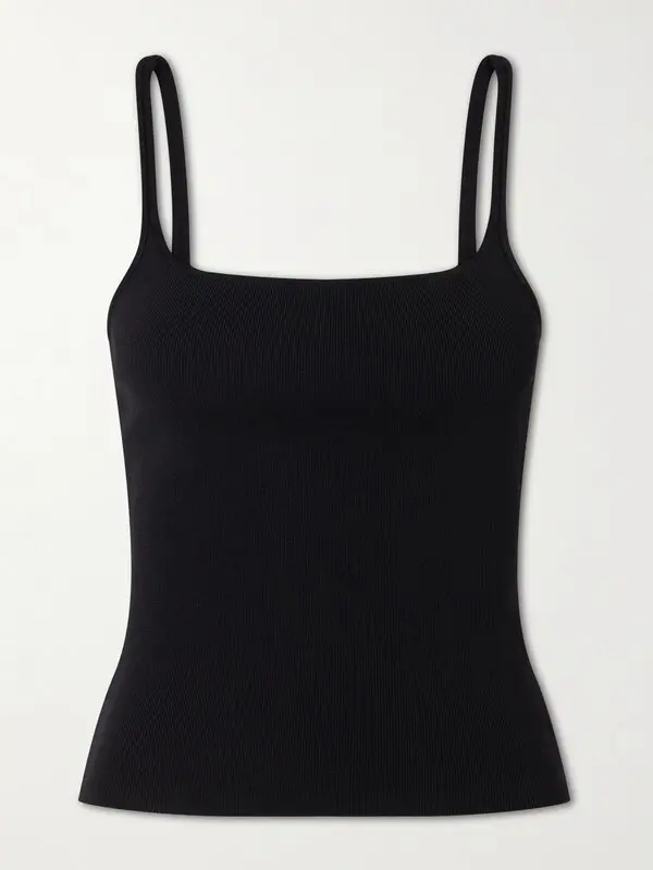 ST. AGNI Rib-knitted Jersey Tank - Black