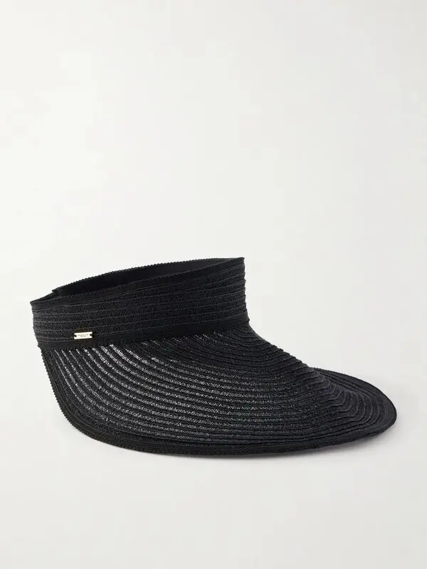 Eugenia Kim Trixie Raffia Sun Visor - Black