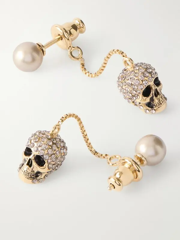 Alexander McQueen Tone Crystal Earrings