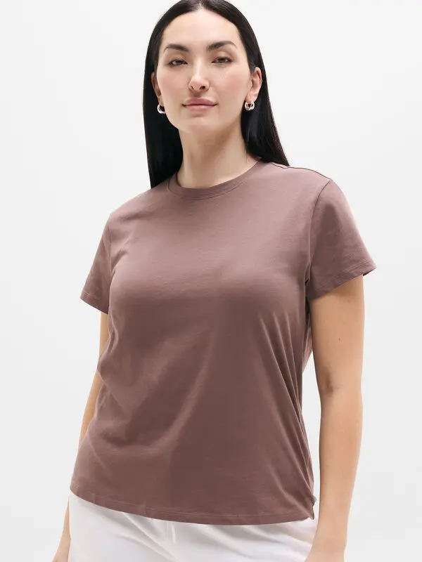 Athleta Classic Fit Cotton Tee - Driftwood