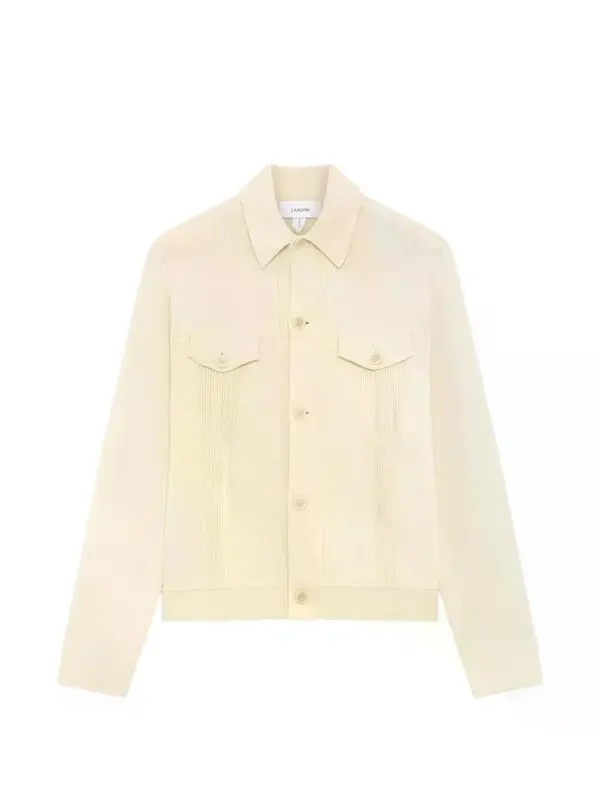 LARDINI Knitted Cotton Spread Collar Jacket