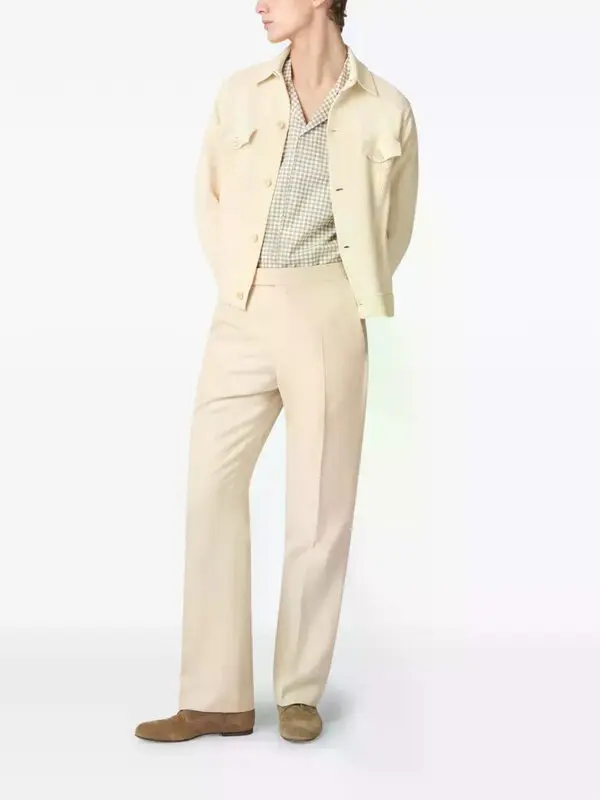 LARDINI Knitted Cotton Spread Collar Jacket