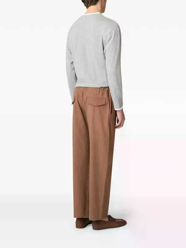 LARDINI Flat-front Trousers - Brown