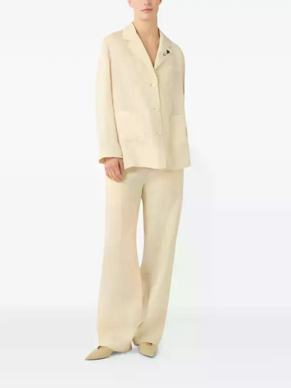 LARDINI Soft Linen Striped Trousers