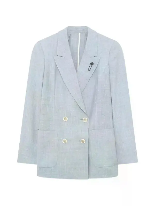 LARDINI Double-breasted Peak Lapel Blazer