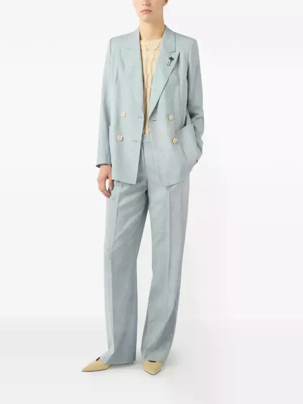 LARDINI Double-breasted Peak Lapel Blazer