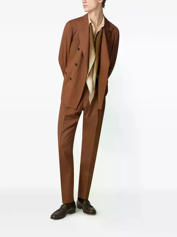 LARDINI Single-pleat Wool Serge Trousers