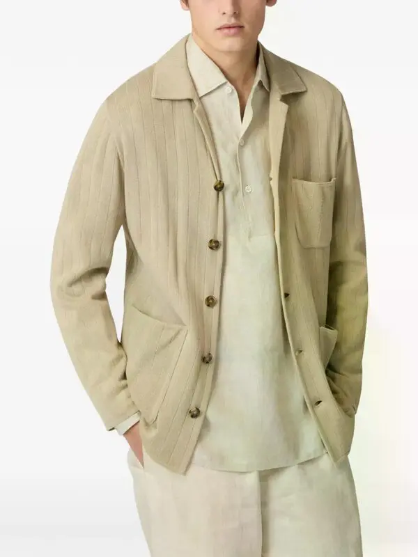 LARDINI Single-breasted Knit Jacket