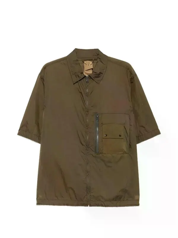 TEN C Mid Layer Zip-up Pocket-detail Shirt