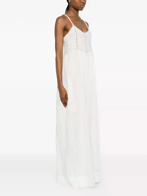 JUCCA Pointelle-knit Spaghetti Strap Maxi Dress