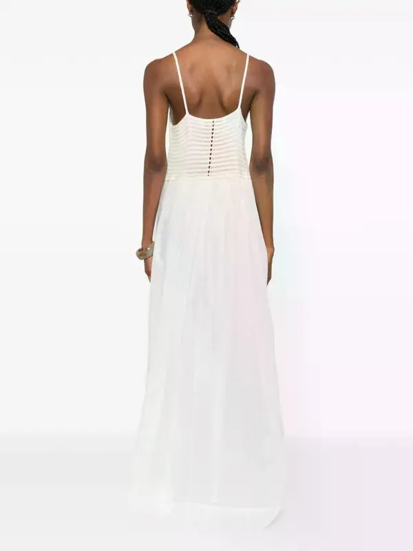 JUCCA Pointelle-knit Spaghetti Strap Maxi Dress