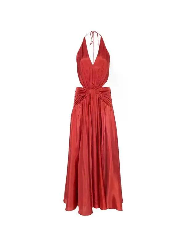 Zimmermann Indra Plunge-neck Dress - Red
