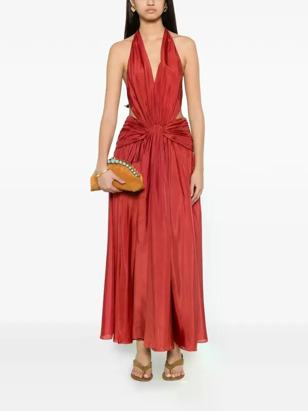 Zimmermann Indra Plunge-neck Dress - Red
