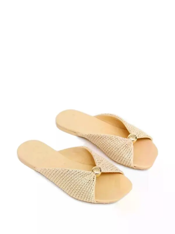 Loewe Raffia-effect Flat Sandals