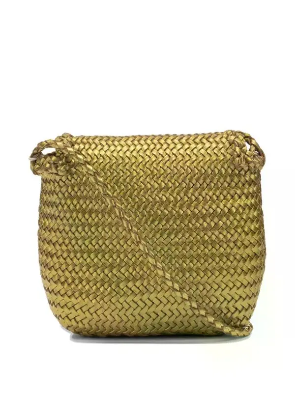 Dragon Diffusion Mini City Woven Leather Shoulder Bag - Gold