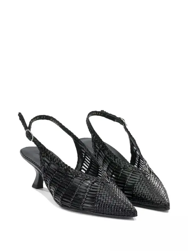 TONI PONS Woven Leather Slingback Pumps