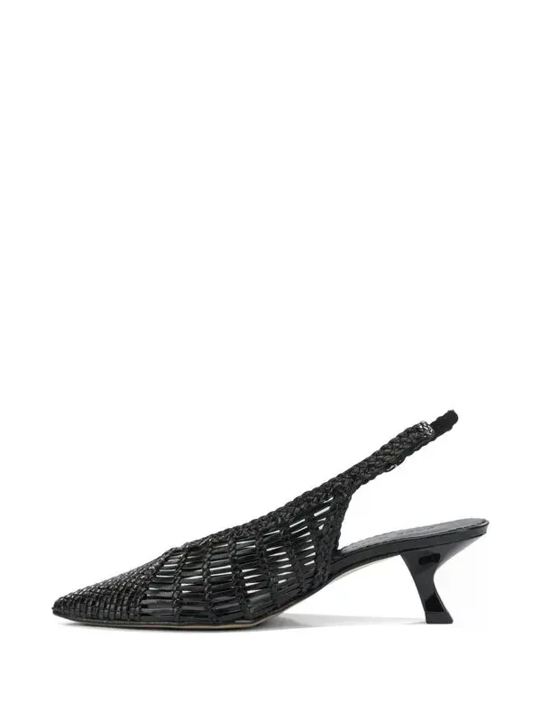 TONI PONS Woven Leather Slingback Pumps