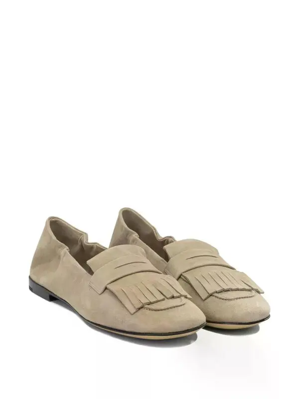 POMME D´OR Suede Fringe Detail Loafers