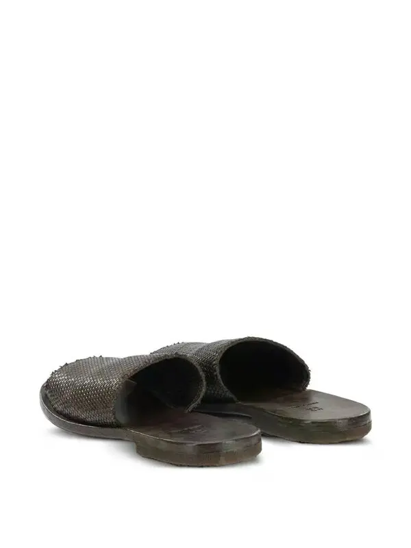 Moma Woven Leather Flat Sandals