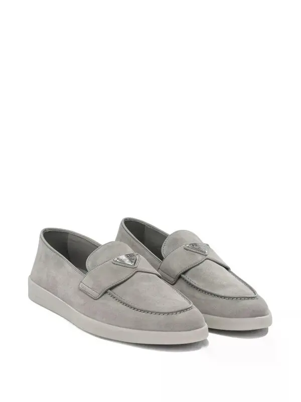 Prada Logo-plaque Suede Loafers