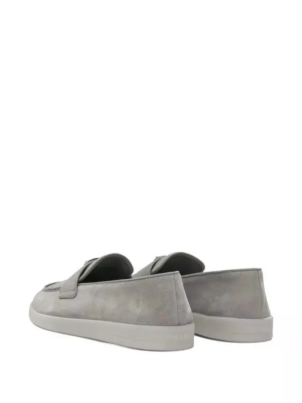 Prada Logo-plaque Suede Loafers