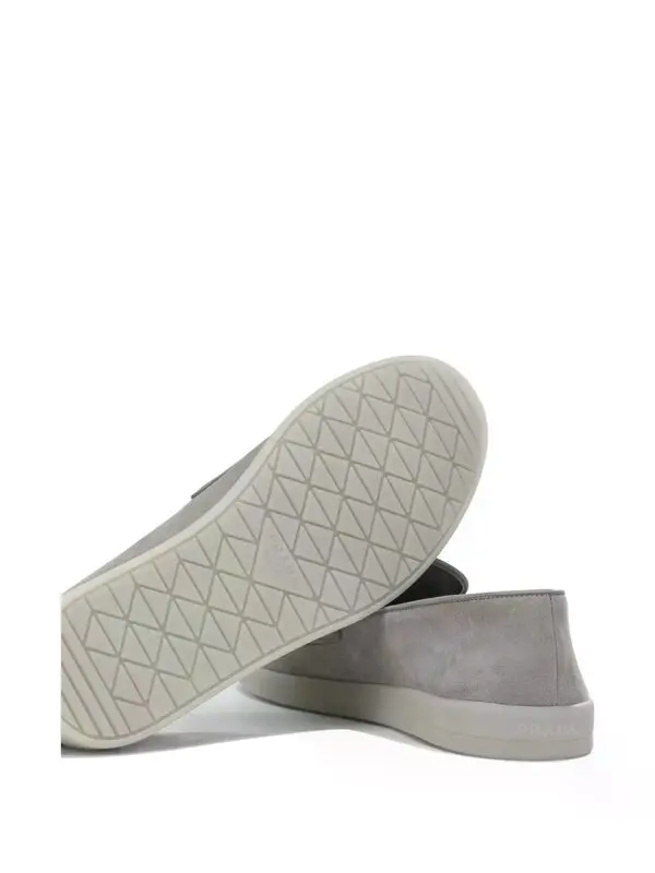 Prada Logo-plaque Suede Loafers