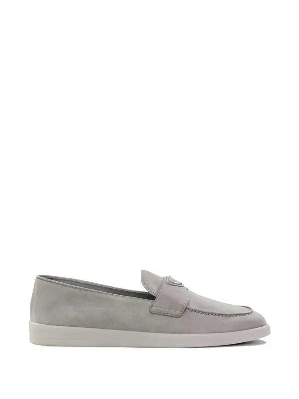 Prada Logo-plaque Suede Loafers