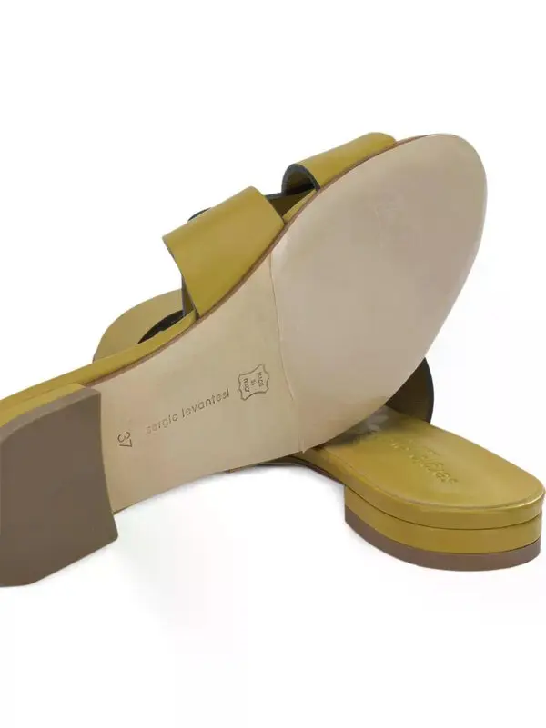 SERGIO LEVANTESI Aria Interwoven Leather Sandals - Yellow