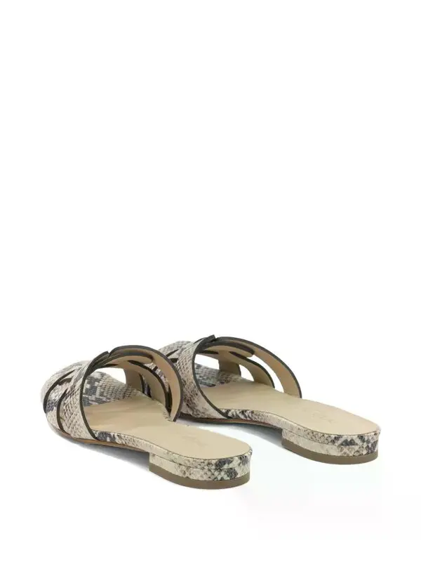 SERGIO LEVANTESI Norma6 Snake-effect Caged Sandals - Neutrals