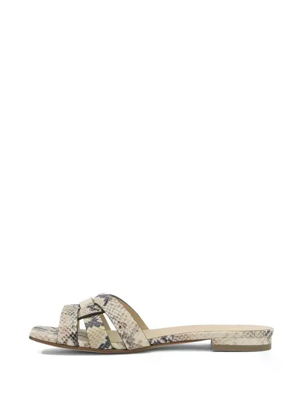 SERGIO LEVANTESI Norma6 Snake-effect Caged Sandals - Neutrals