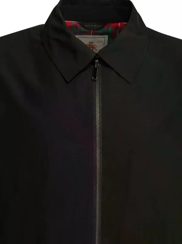 BARACUTA Zip-up Bomber Jacket - Black
