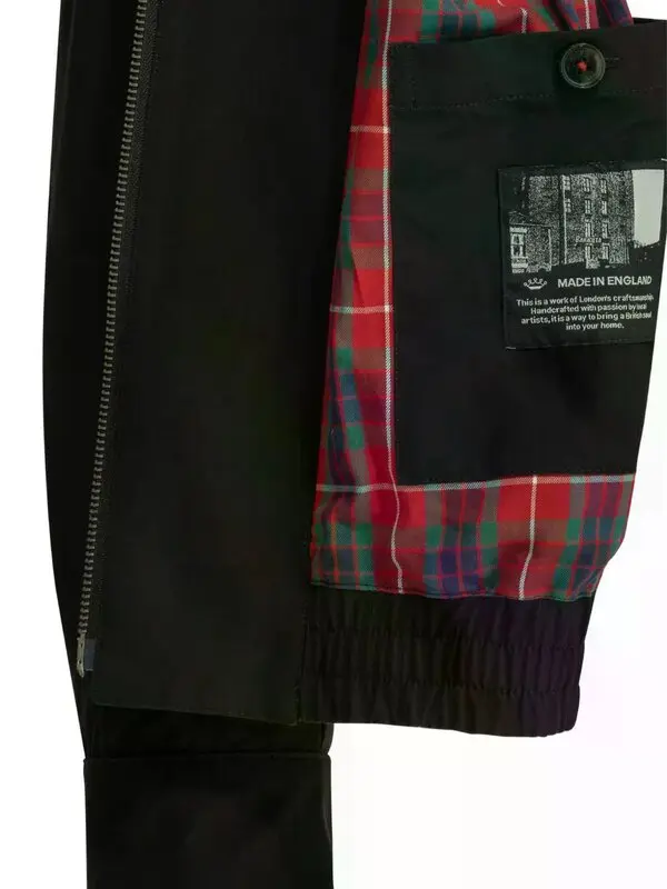 BARACUTA Zip-up Bomber Jacket - Black